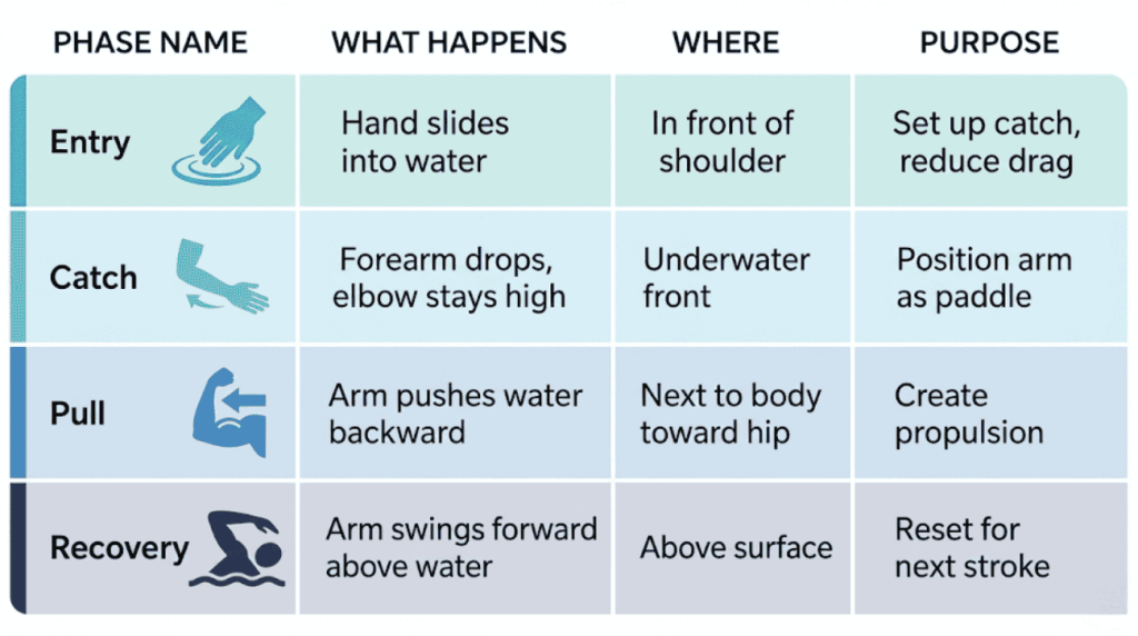 Freestyle Stroke Phases | Rocket Swim Club